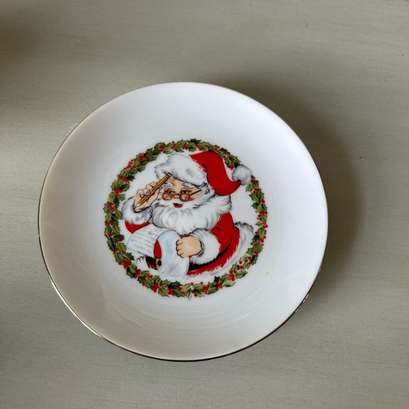 Holiday | Vintage Santa Claus Plate 22k Gold Edged Fine Porcelain Made ...